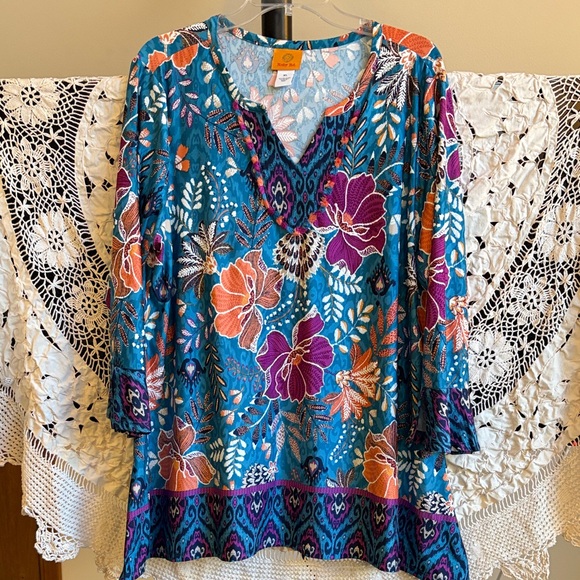 Ruby Rd. | Tops | Ruby Rd Floral Multicolor Womens Top Size Xl | Poshmark